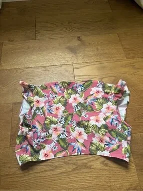 Beach Betty'S | Swim | Floral Pink Tropical Wrap Swim Top | Poshmark